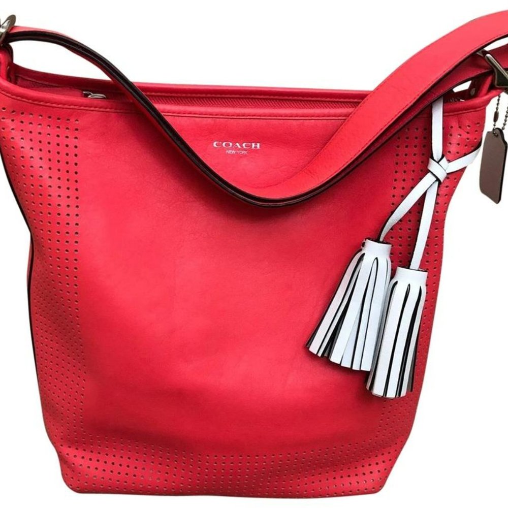 Coach Bucket Perforated Watermelon Euc - Gem